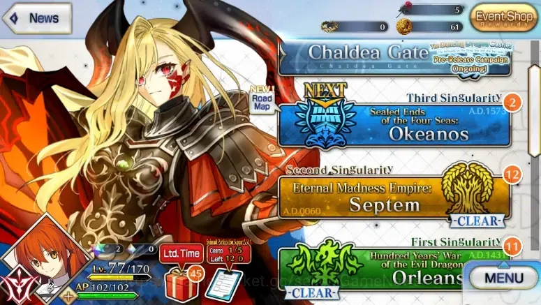 Fate Grand Order Accounts - Na Lv 77 Starter Okeanos 3 Lim | GameMarket.gg