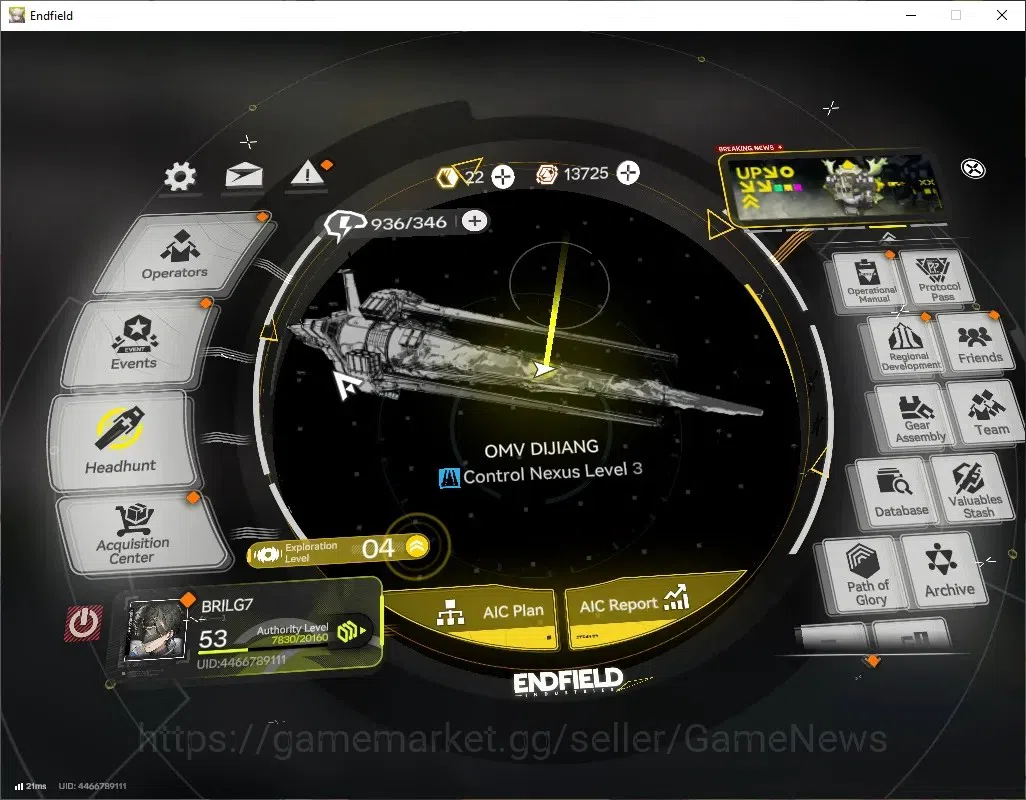 Arknights Endfield Accounts - Asia Ready Gacha Lv53 Oro 13k | GameMarket.gg