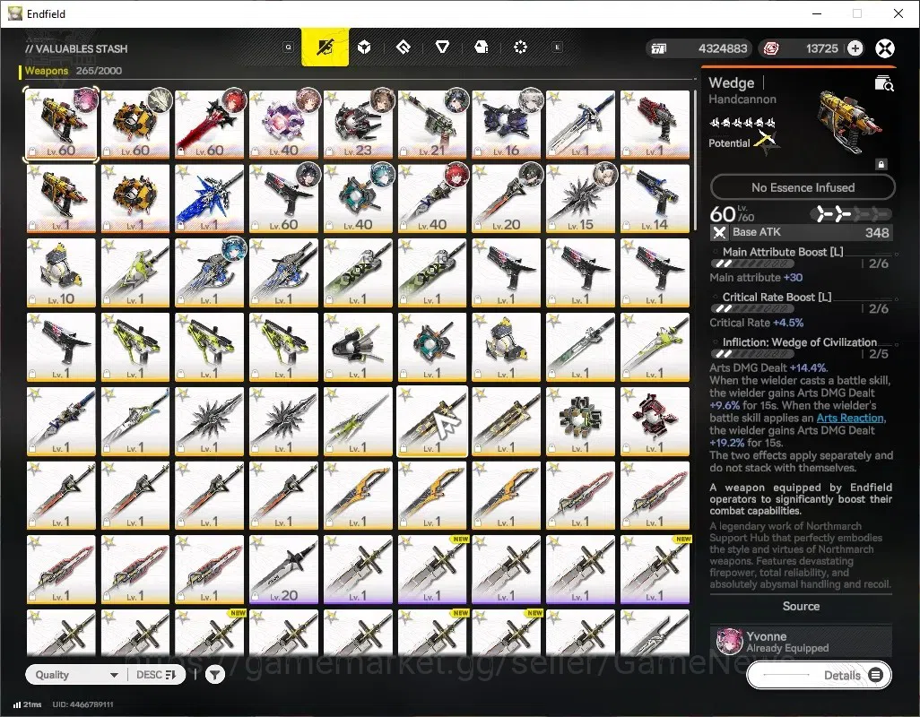 Arknights Endfield Accounts - Asia Ready Gacha Lv53 Oro 13k | GameMarket.gg