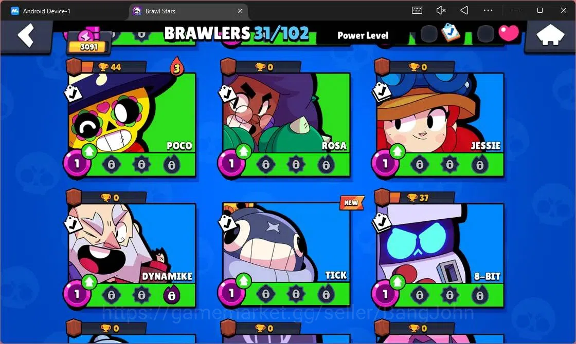 Brawl Stars Accounts - Android 3091thropy 31 Brawler | GameMarket.gg