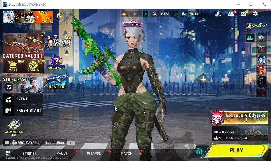 Blood Strike Accounts - Asia Eternal Uzi Lv3 Melee Ult | GameMarket.gg