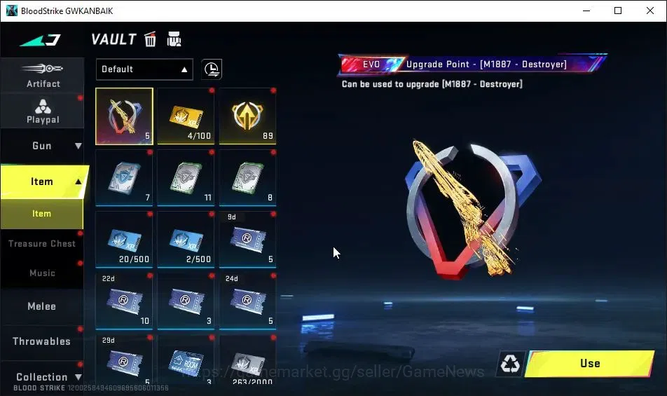 Blood Strike Accounts - Asia Eternal Uzi Lv3 Melee Ult | GameMarket.gg